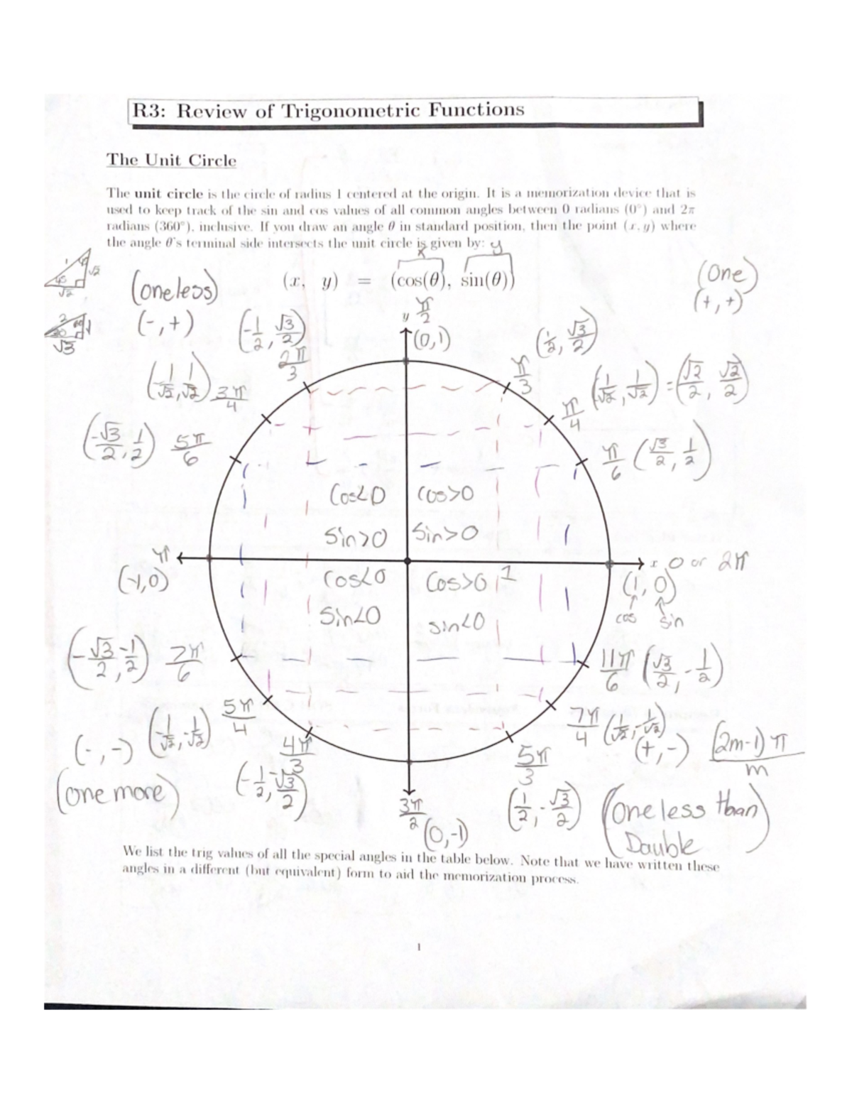R3 review of trigonometric functions - MTH 191 - Studocu