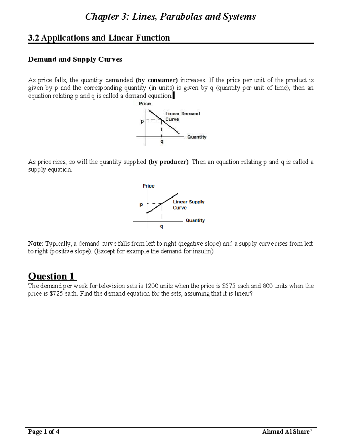 Exam 12 October 2019, questions and answers - 3 Applications and Linear ...