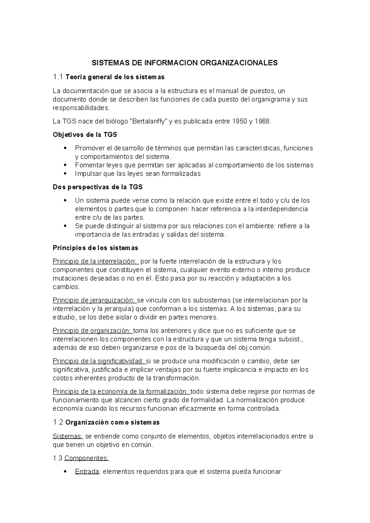 Sistemas DE Informacion Organizacionales.docx resumen - SISTEMAS DE INFORMACION ORGANIZACIONALES ...