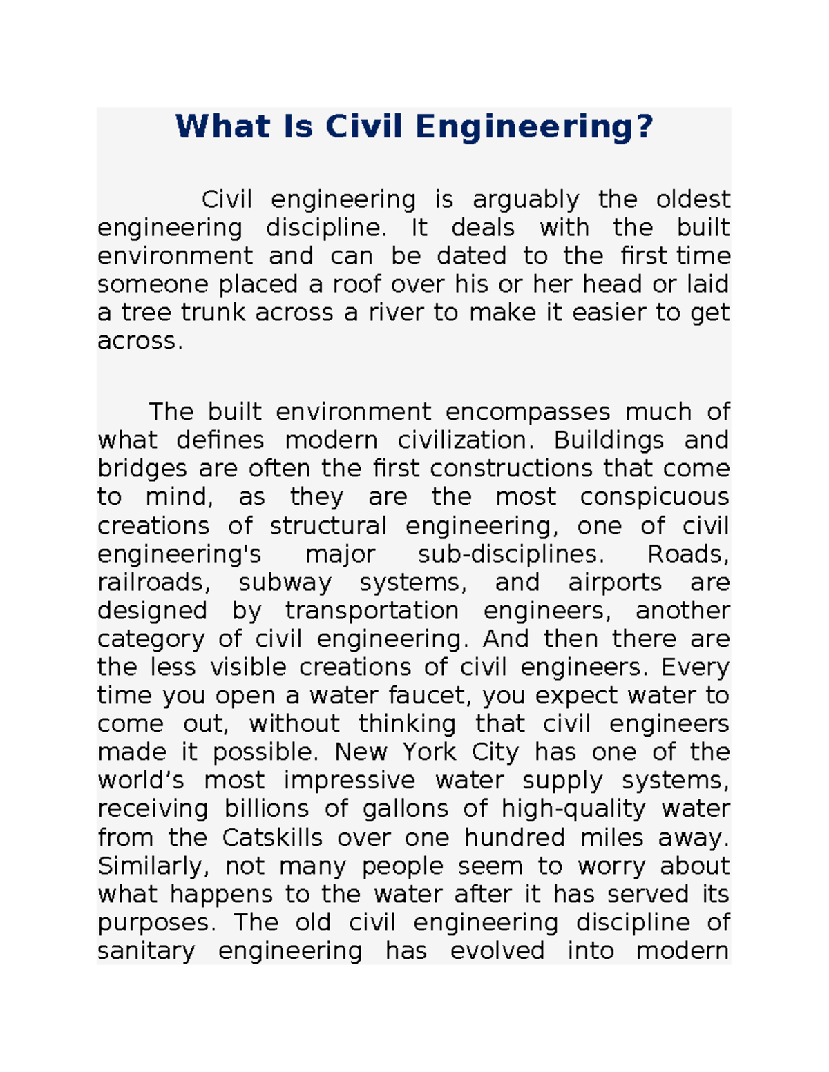 What Is Civil Engineering - What Is Civil Engineering? Civil ...