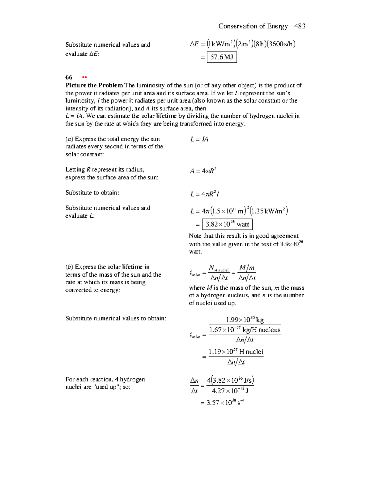 Physics Material - Conservation of Energy 483 Substitute numerical ...