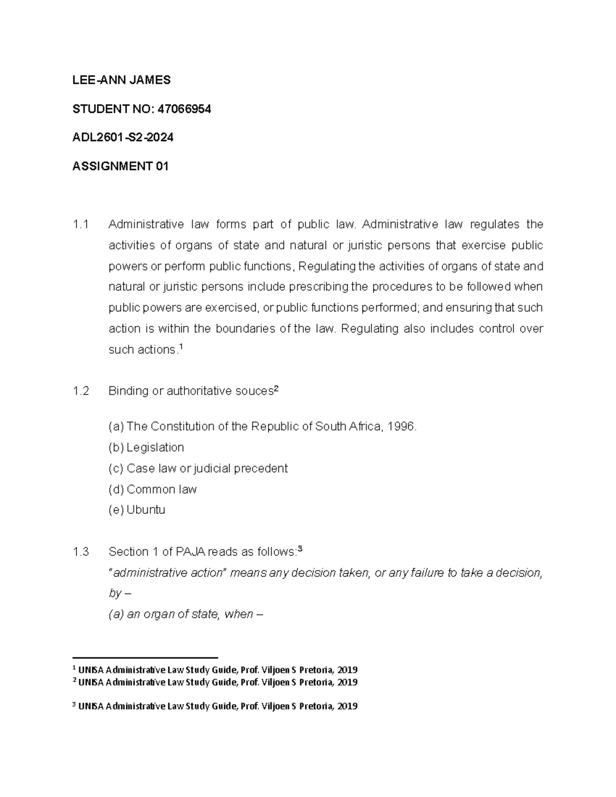 ADL2601-ASS01-12 - assignment - LEE-ANN JAMES STUDENT NO: 47066954 ...