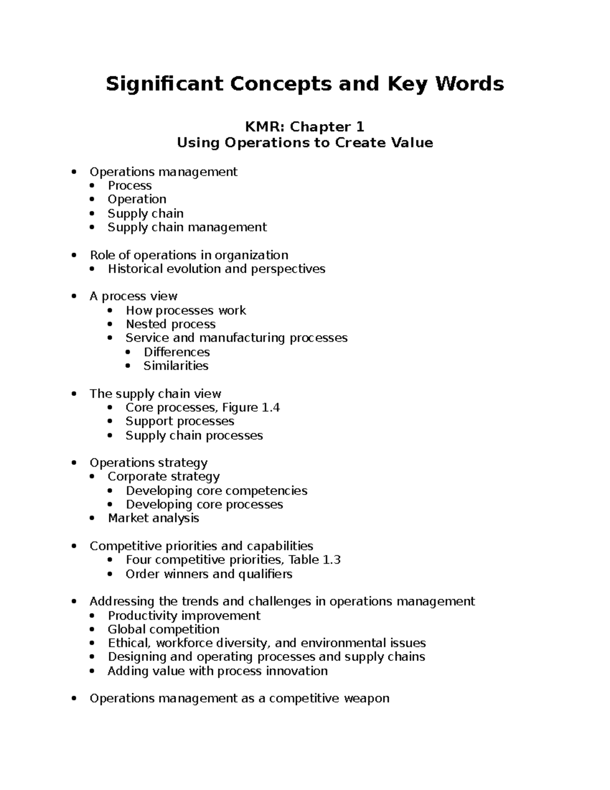 KMR SC 1 - this outline is what you need to know in the chapter 1 ...