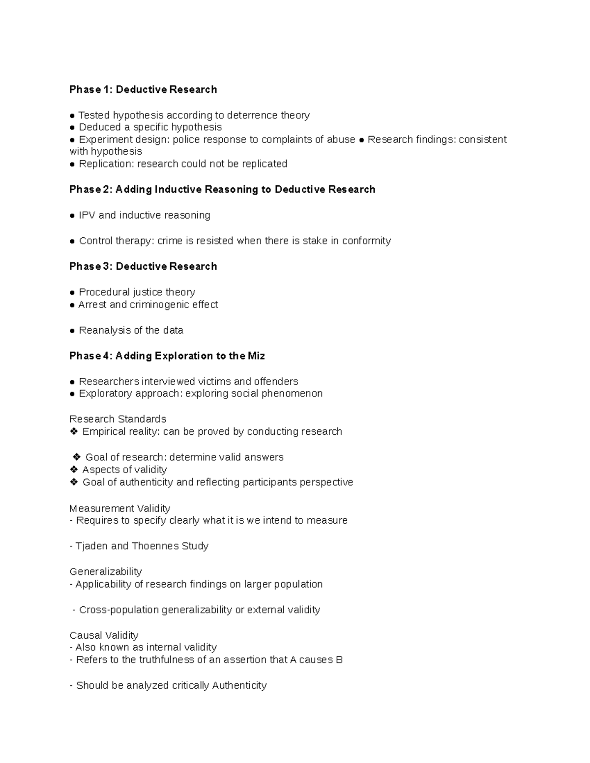 Chapter 3 - PSYC 212 - Phase 1: Deductive Research Tested hypothesis ...