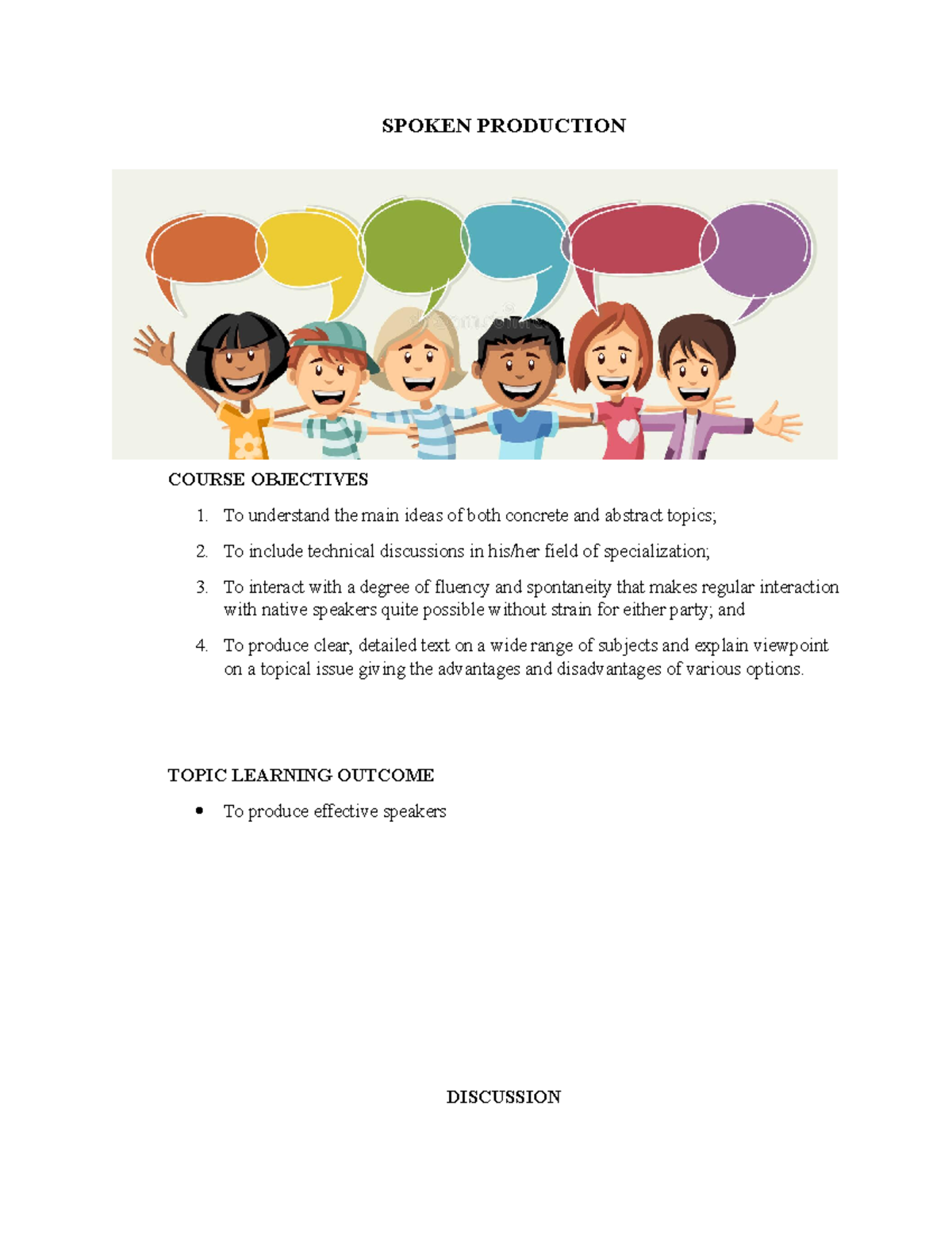 IV - Intro about Spoken Production - SPOKEN PRODUCTION COURSE ...