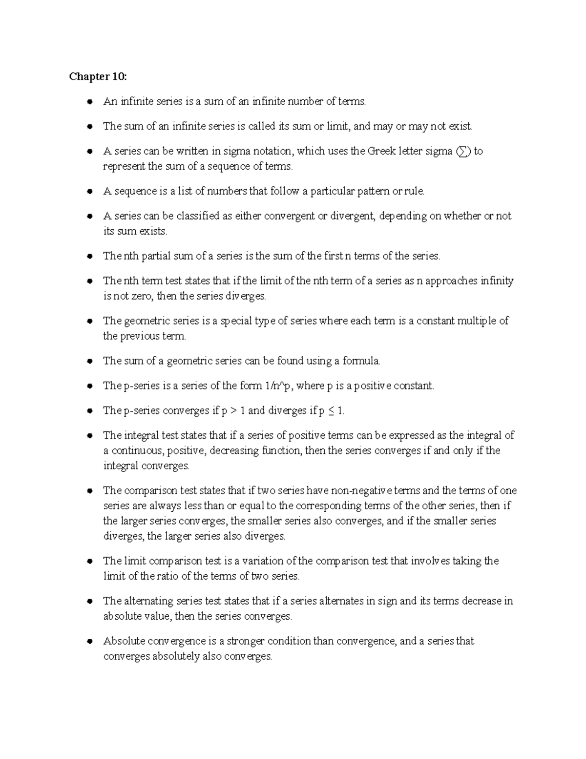 MATH 220 Chapter 10 - MATH 220 Notes for Ch 10 - Chapter 10: An ...