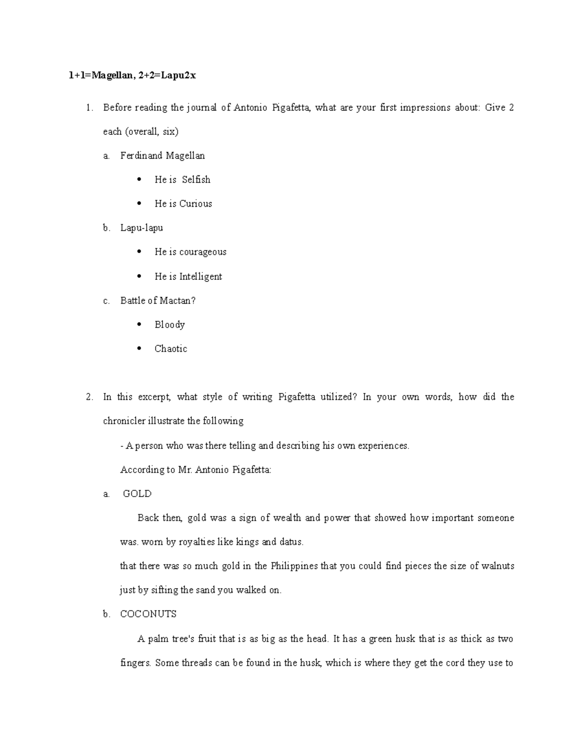 1+1=Magellan, 2+2=Lapu2x, Gio Regoroso - 1+1=Magellan, 2+2=Lapu2x Before reading the journal of ...