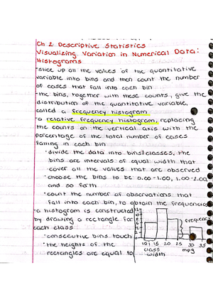 Math2265 - part 2 of stats ch 2 notes - CSE 2265 - CSUSB - Studocu