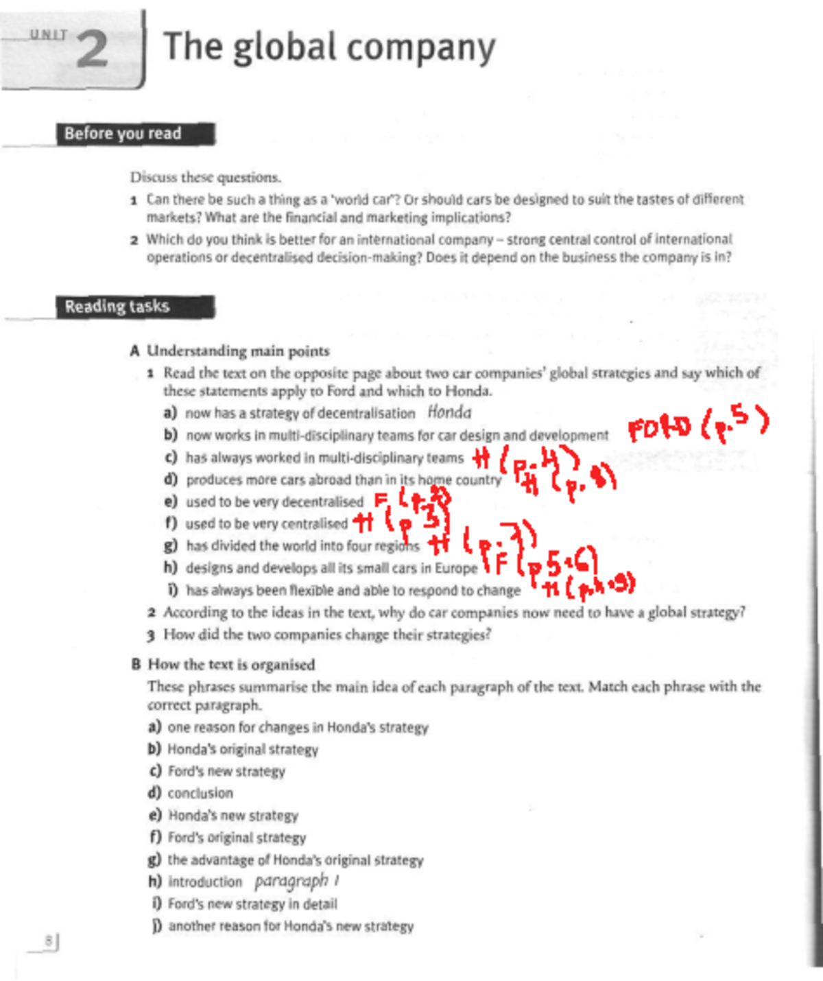 Reading-Global-company - UNIT 2 The global company Before you read ...