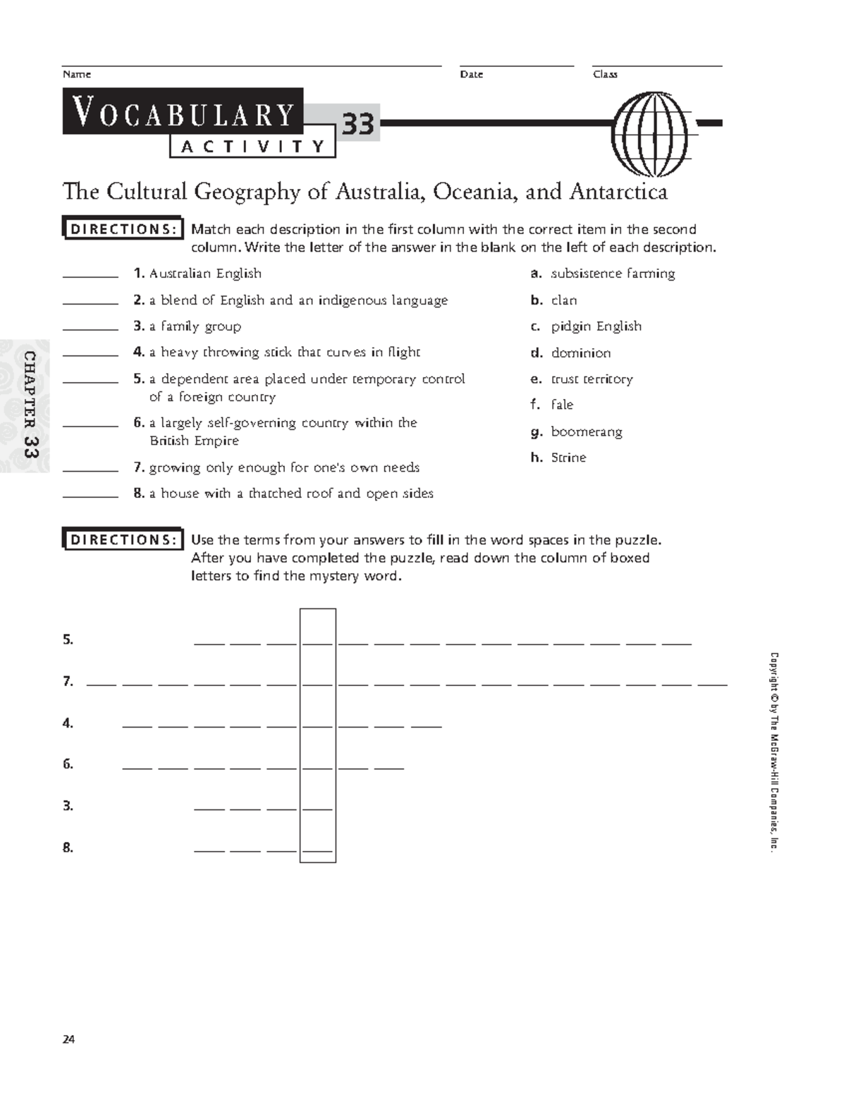 Activities CH 33 - Practice Handout - CHAPTER 33 Name Date Class 24 ...