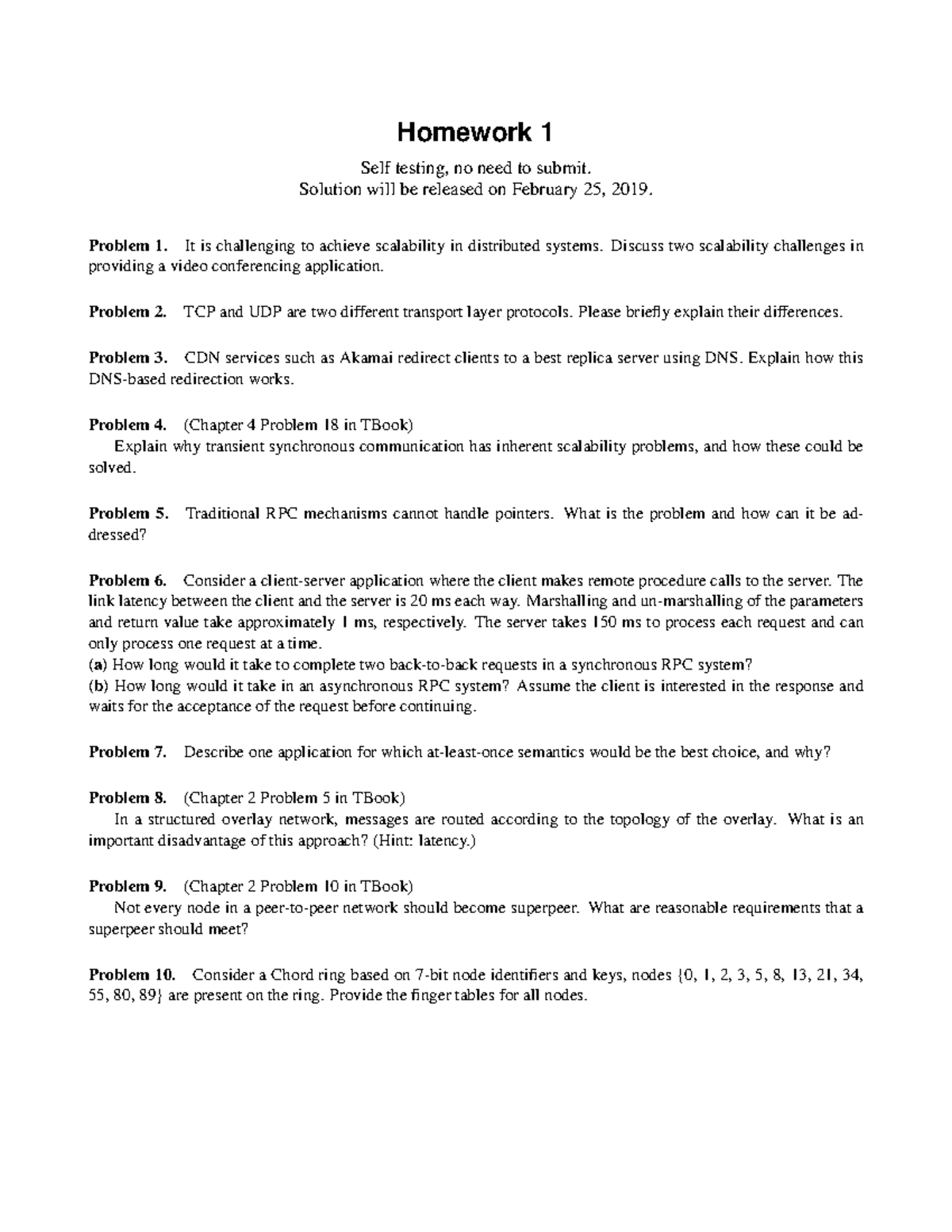 Homework 1 - Take home assignment - Homework 1 Self testing, no need to ...