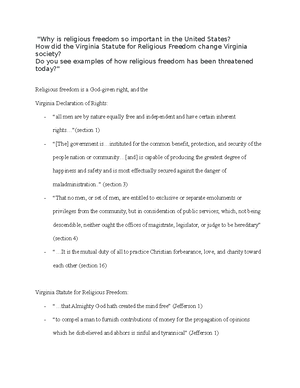 9 Week exam review copy - Notes - Who established and governed Virginia ...