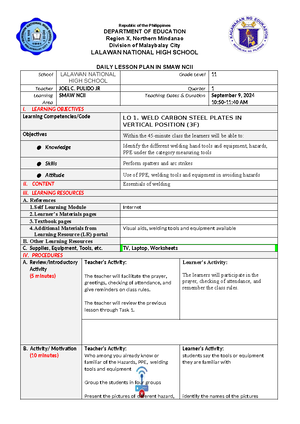 9-9 SMAW-Model - Smaw - Republic of the Philippines DEPARTMENT OF ...