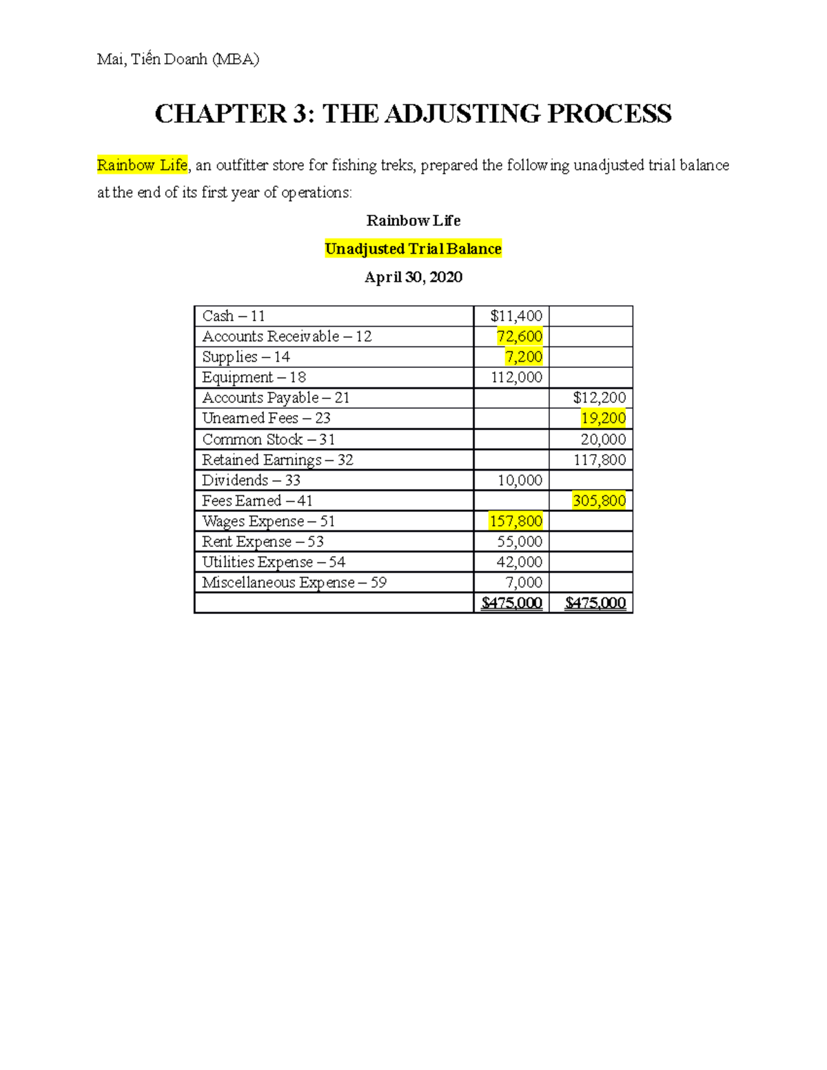 Chapter 3 - THE Adjusting Process - CHAPTER 3: THE ADJUSTING PROCESS ...