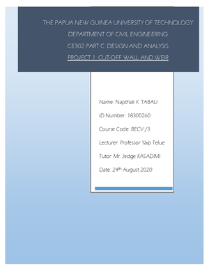 CE262 Gr7 Setting Time Lab Report(L2)_Napthali Tabali - The Papua New ...