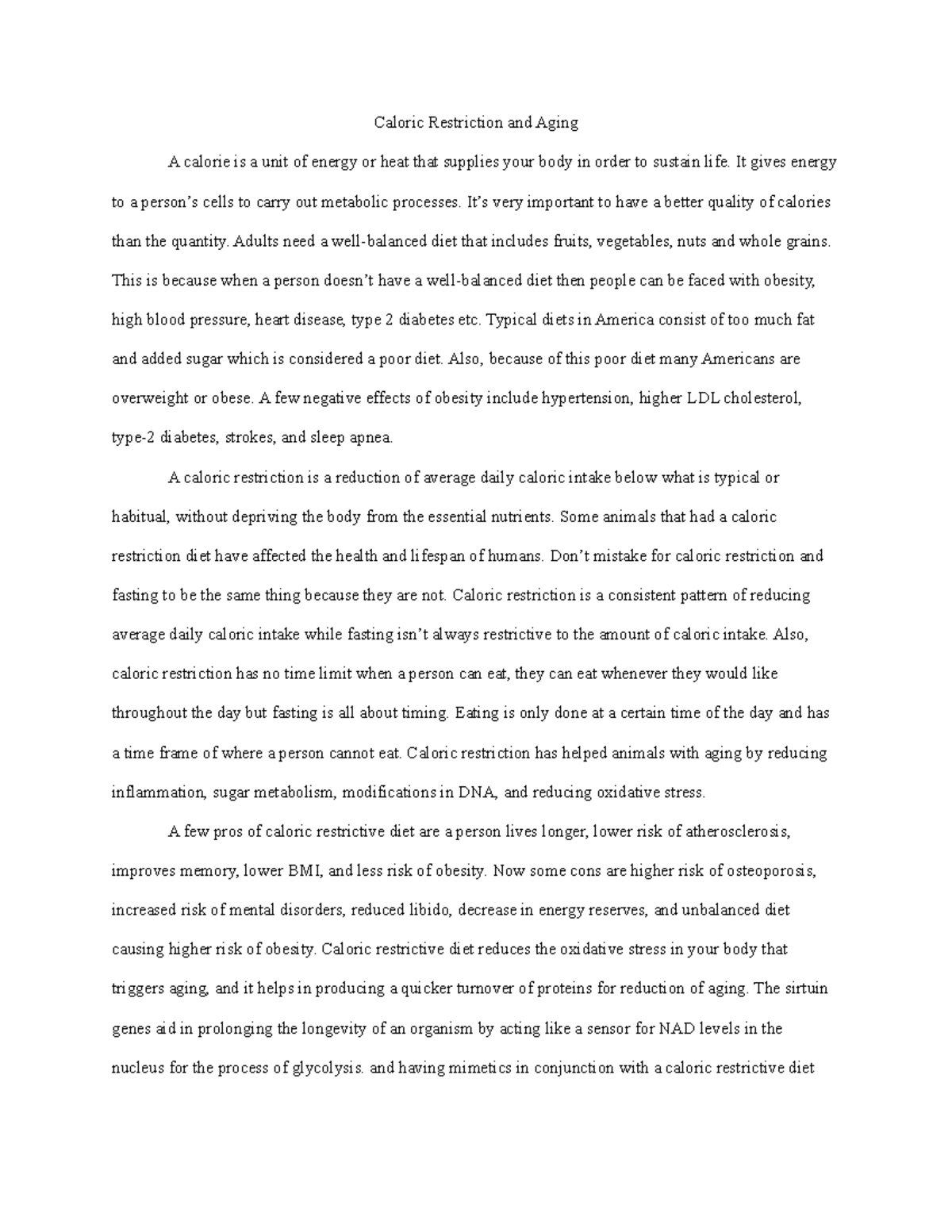 Topic 4 Caloric Restriction And Aging A Calorie Is A Unit Of Energy topic-4-caloric-restriction-and-aging-a-calorie-is-a-unit-of-energy