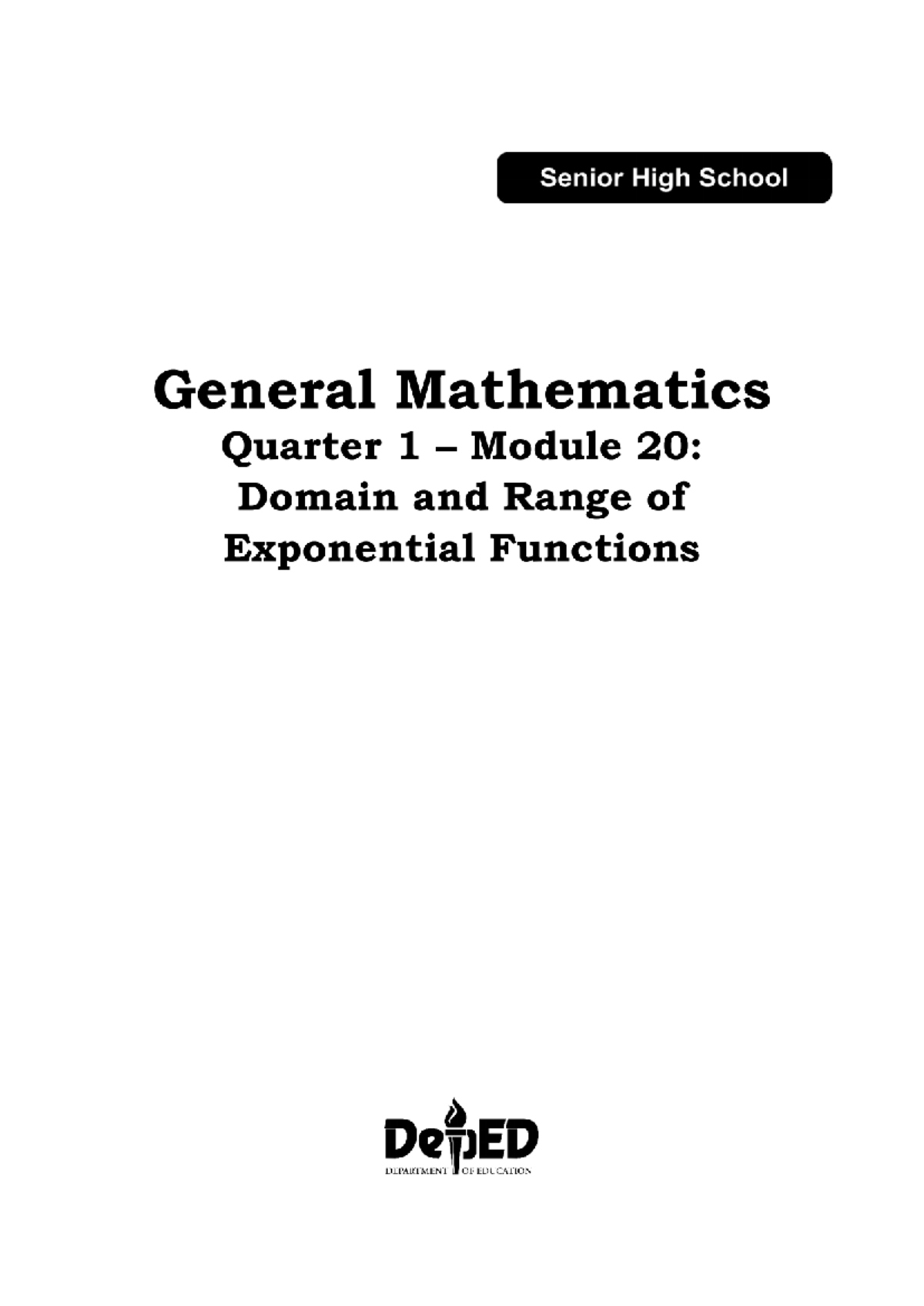 GMQ1M20W Domain and Range of Exponential Function Student - Senior High ...