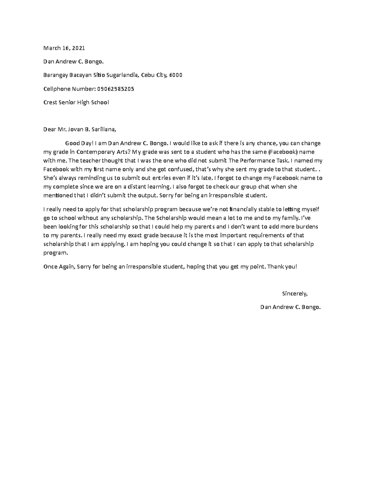 Letter - Read it is always pleasing. Do it again and again and again ...