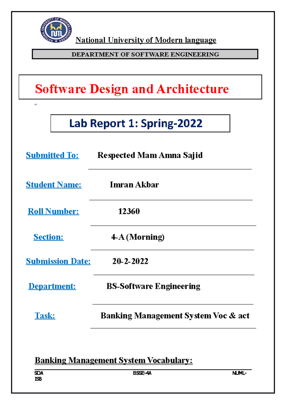 Lab report 1 - Nice work - National University of Modern language ...