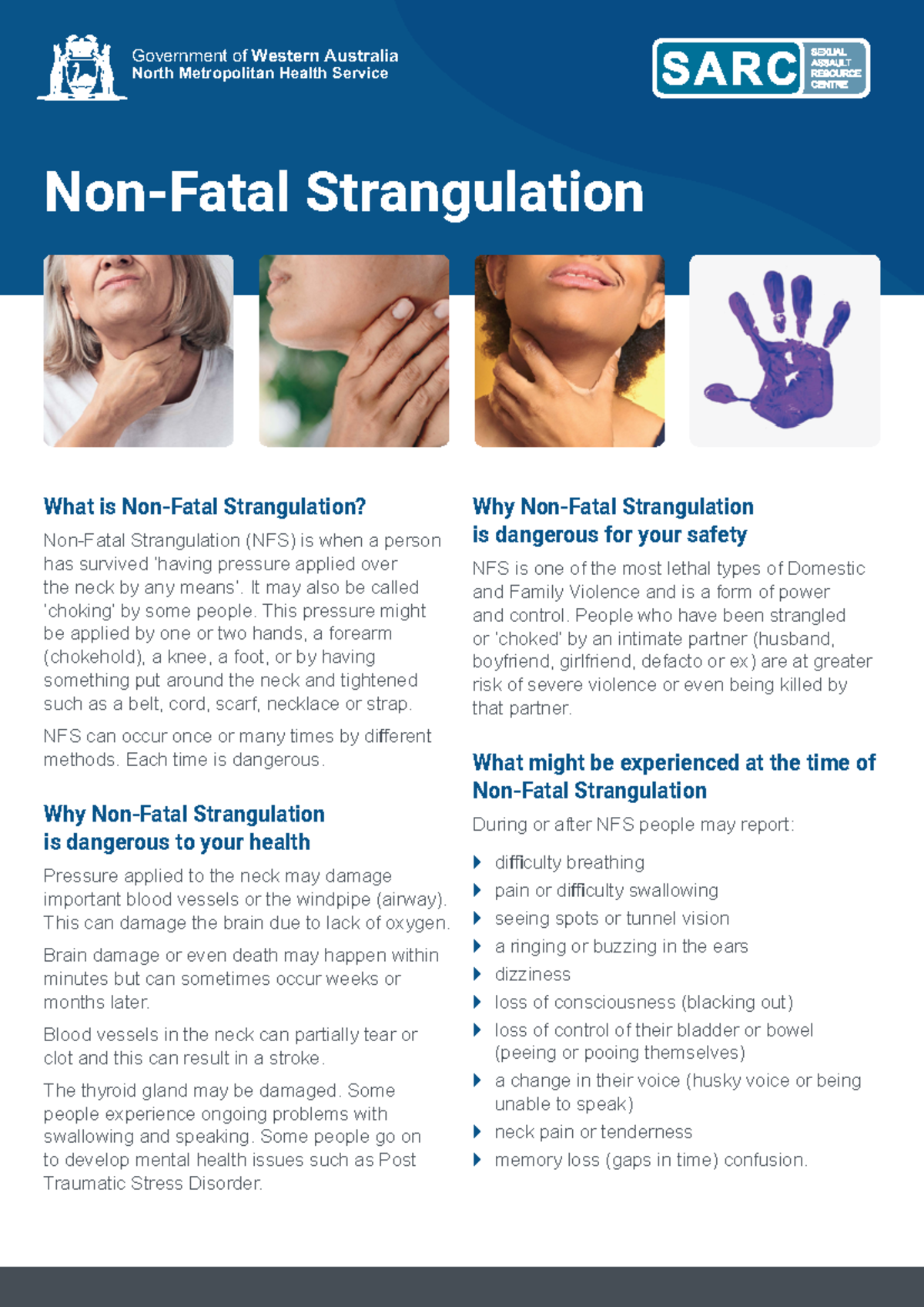 SARC - Non-fatal strangulation - What is Non-Fatal Strangulation? Non ...