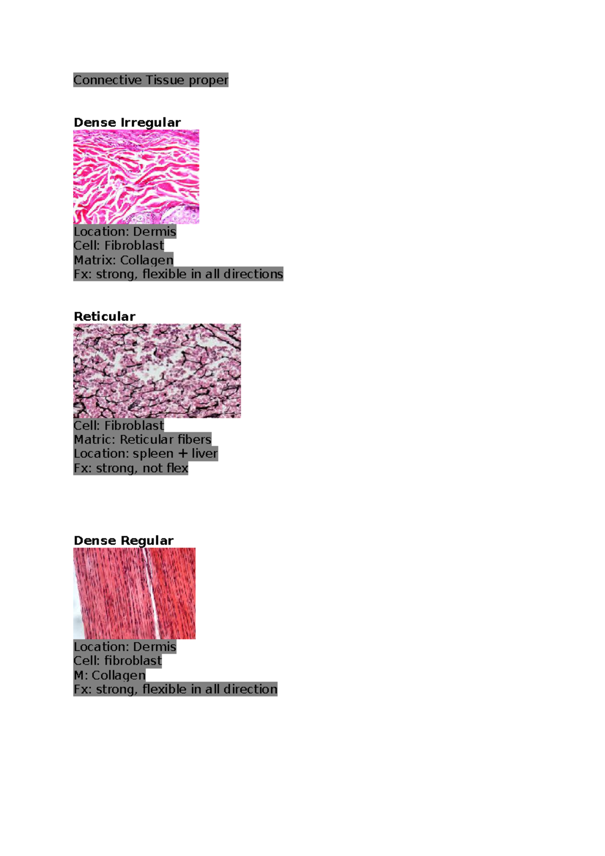 AP Connective Tissue - Chart that Noah Kover uses in lecture ...
