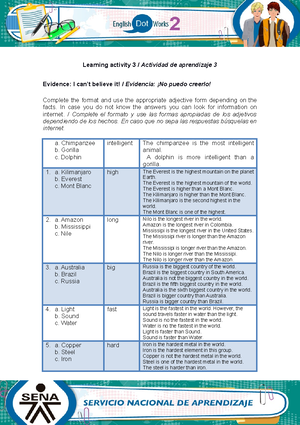 Documento describir gustos. AA2-EV02 - Evidencia: Documento describir gustos. AA2-EV02. Servicio ...