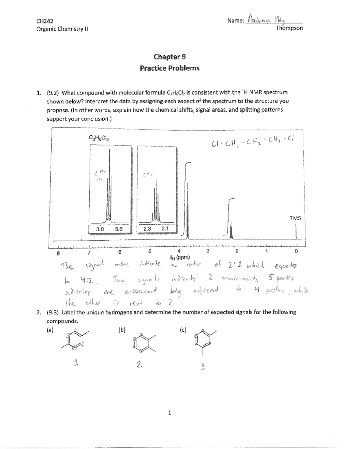 Chapter Nine Homework - CH 241 - Studocu