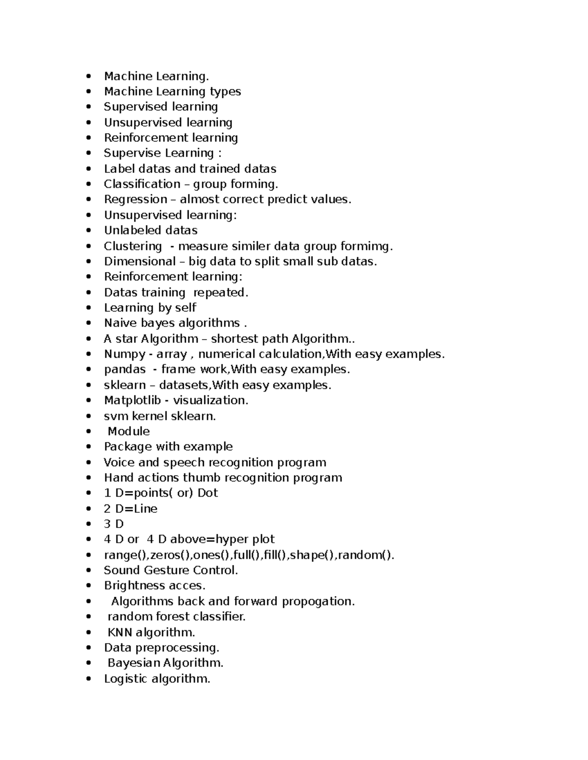 Ml report - Cs notes - Machine Learning. Machine Learning types ...