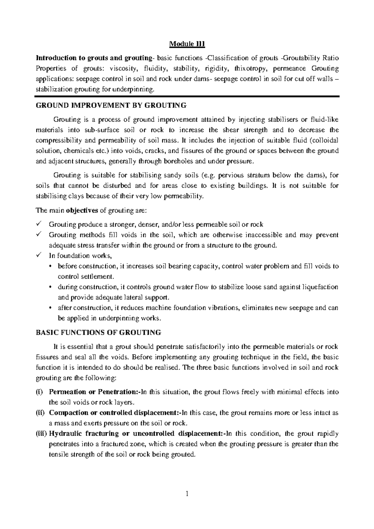 GIT Module III - Chemical stabilization – Granular admixtures, Cement ...