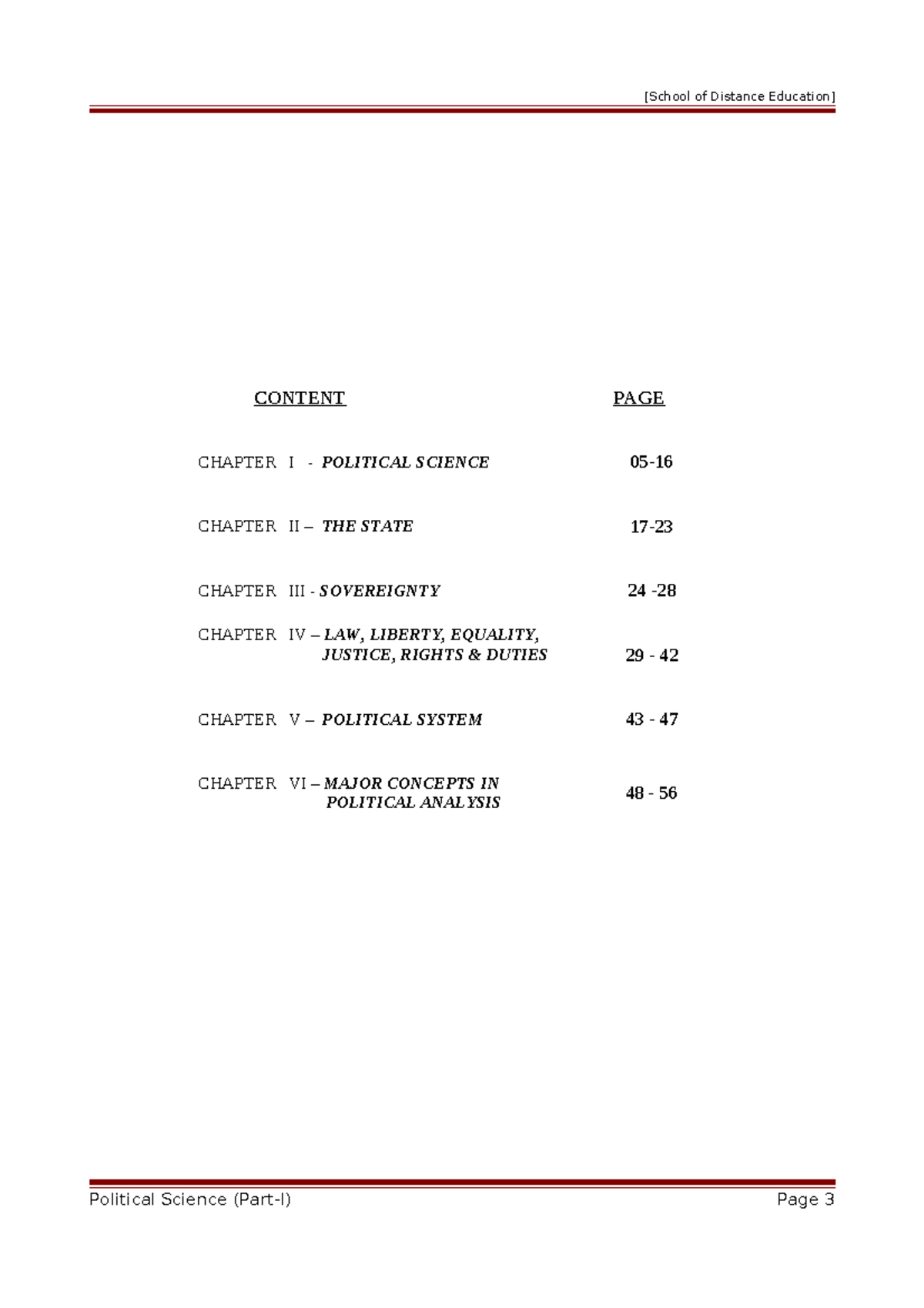 Political science - study material - CONTENT PAGE CHAPTER I - POLITICAL ...