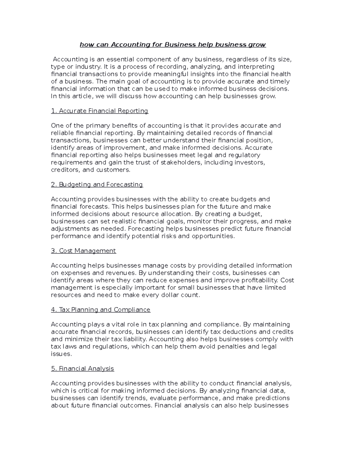 How can Accounting for Business help business grow - how can Accounting ...