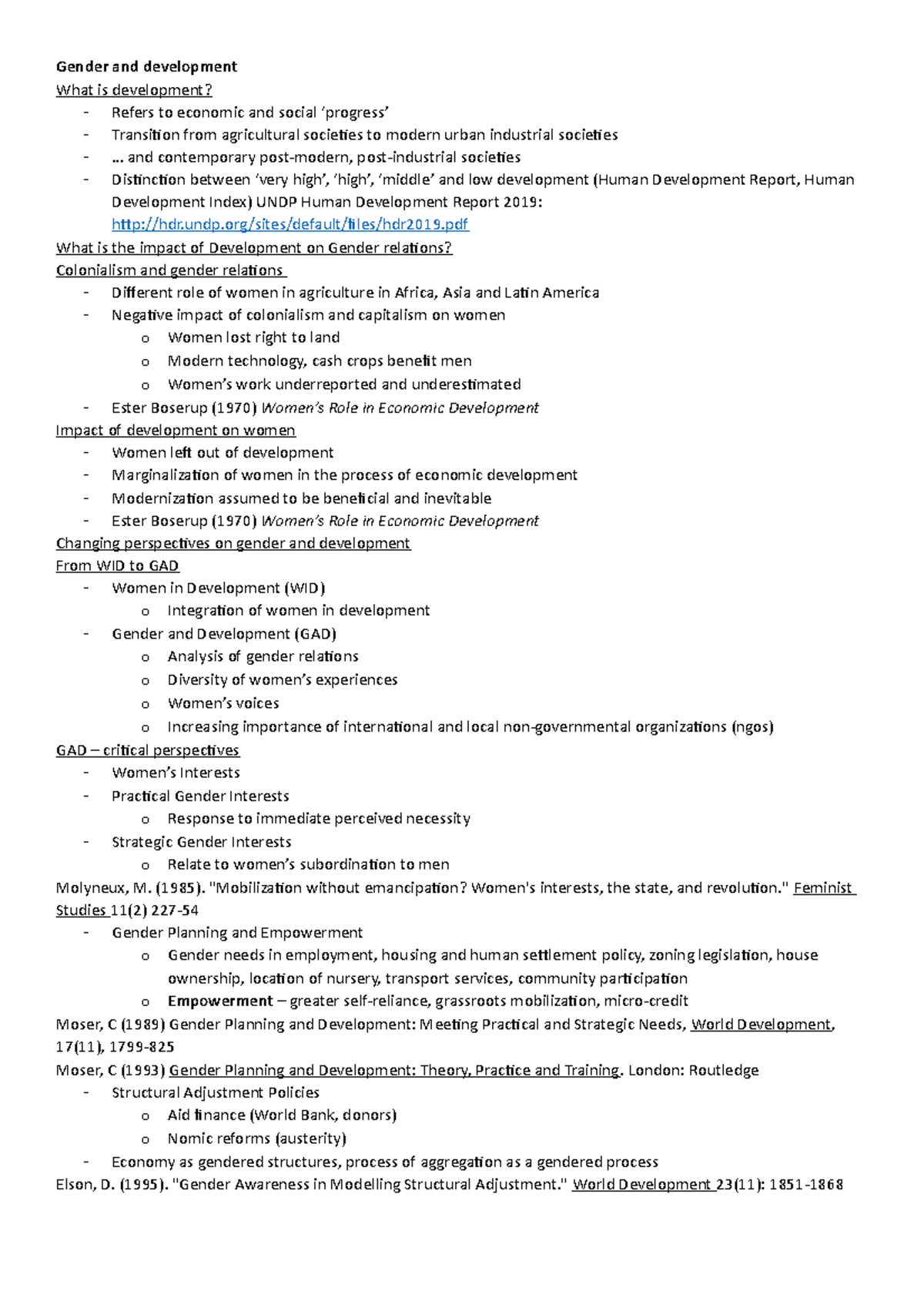 Lecture 17 Gender and development - Gender and development What is ...