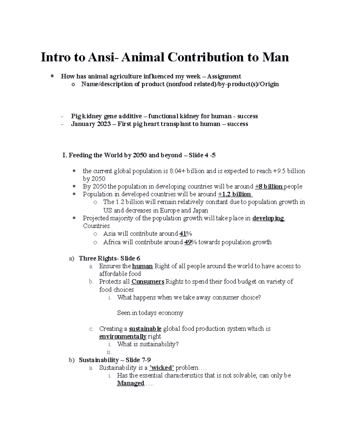 Intro to ansi- Animal contribution notes - Intro to Ansi- Animal ...