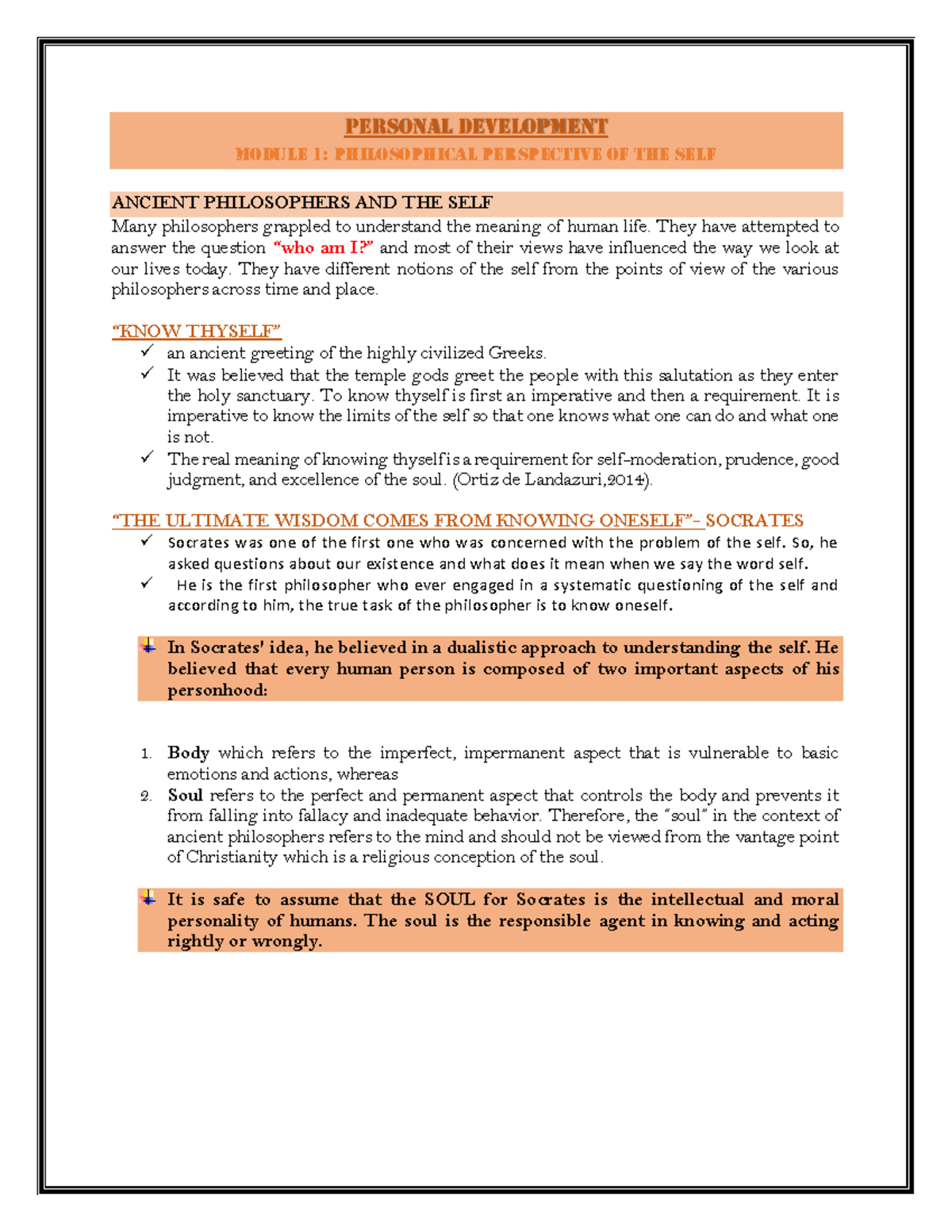 PDEV- Module- Compilation 1 - PERSONAL DEVELOPMENT Module 1 ...