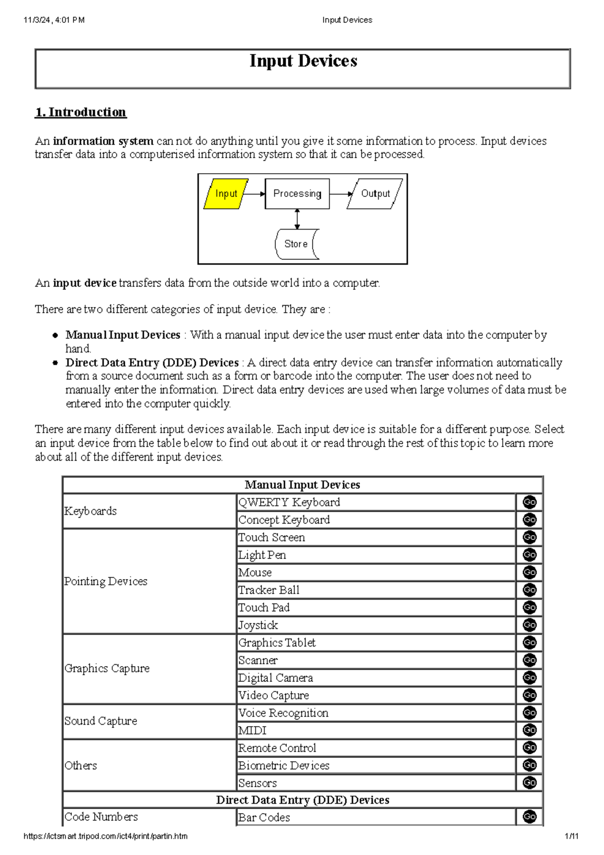 Input Devices - njkml, - Input Devices 1. Introduction An information ...