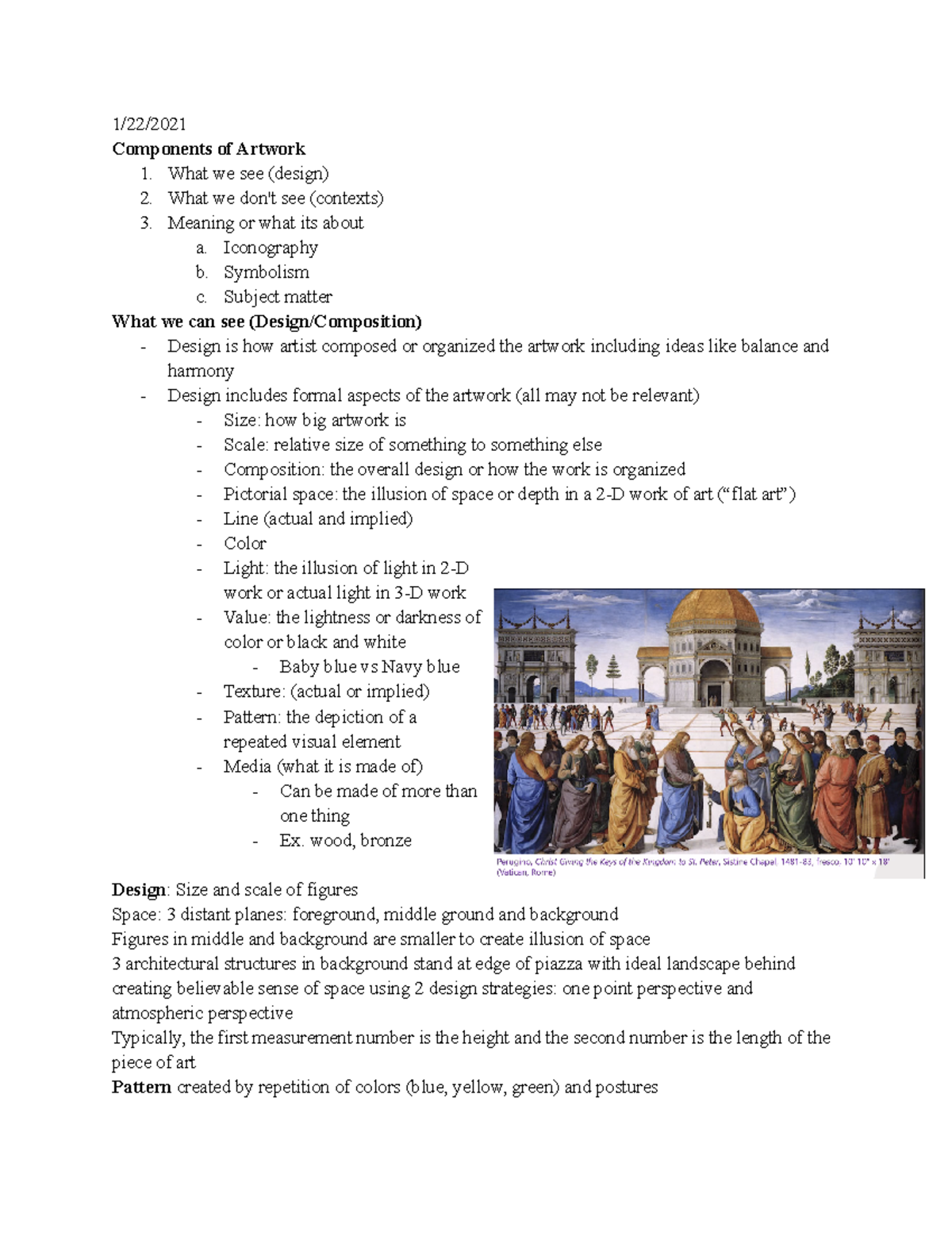 AH Ch 1 Notes - Components of Artwork, Design/Composition, Contrapposto ...