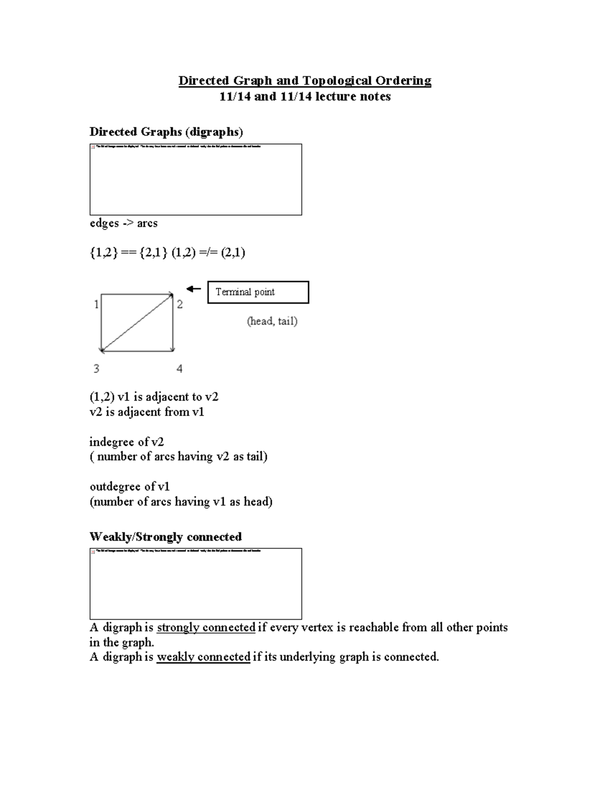 Digraphs - Directed Graph and Topological Ordering 11/14 and 11/14 ...