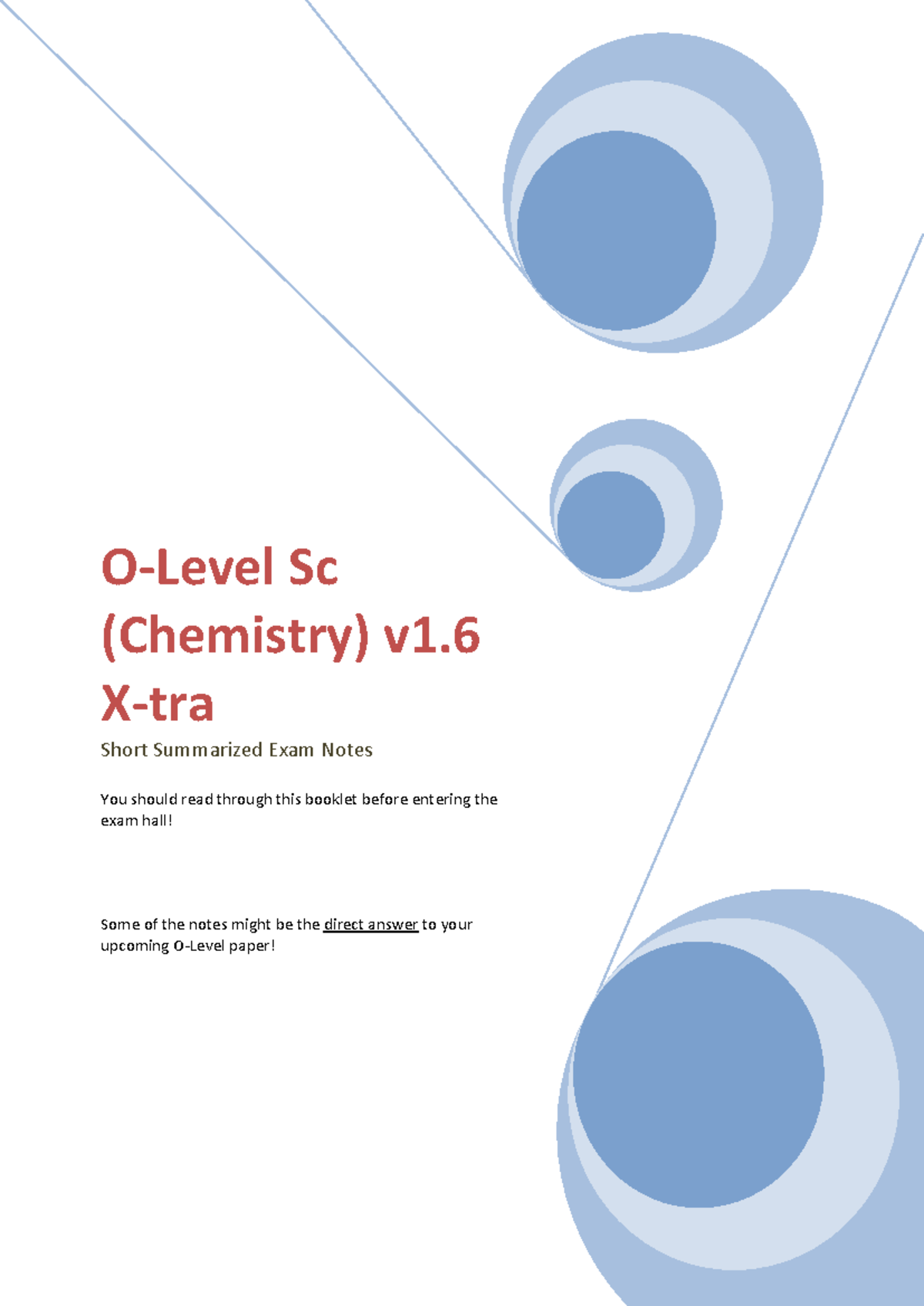 Copy of Short Notes - chemistry IGCSE - O‐Level Sc (Chemistry) v1. X ...