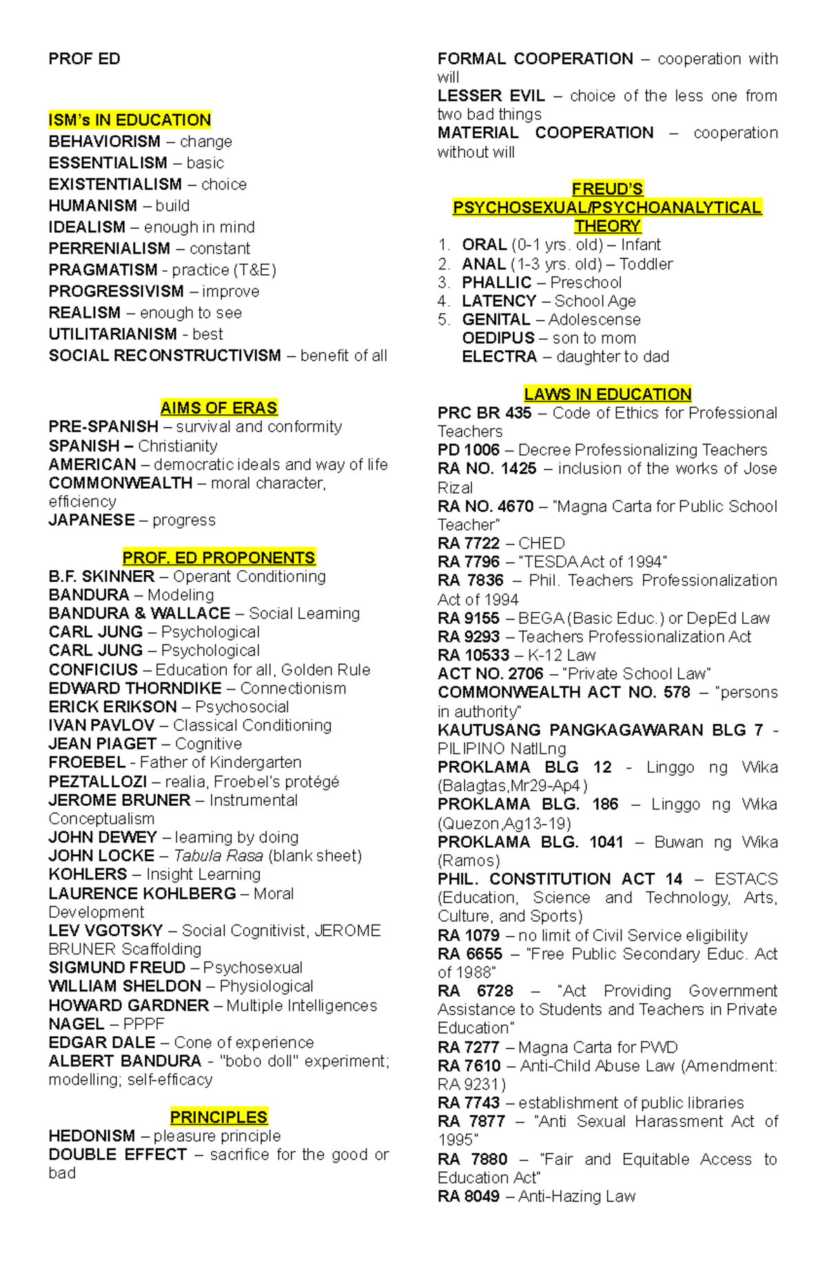 PROF GEN ED - PROF ED ISM’s IN EDUCATION BEHAVIORISM – change ...