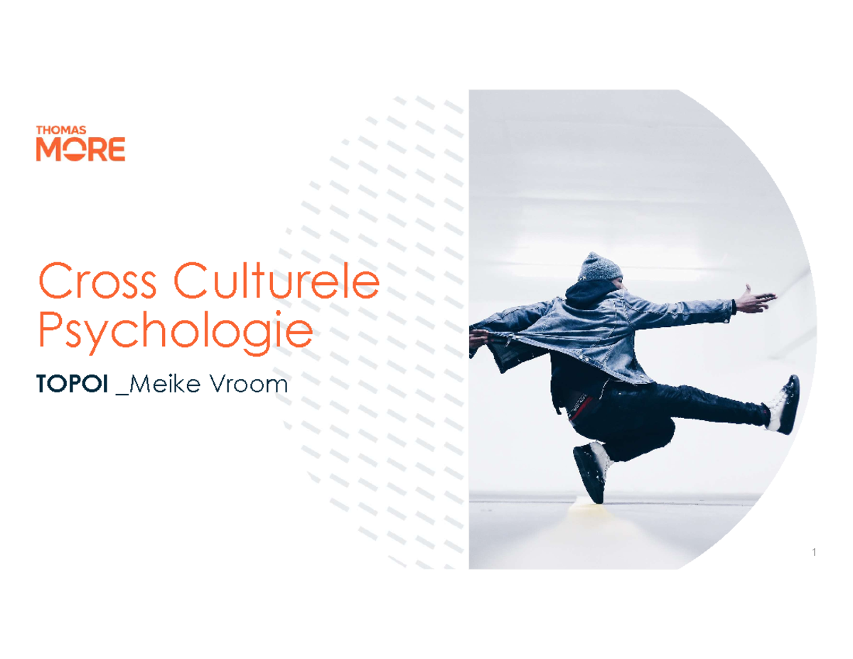 Topoi cross 2023 1 slide per pagina pdf - 1 Cross Culturele Psychologie ...