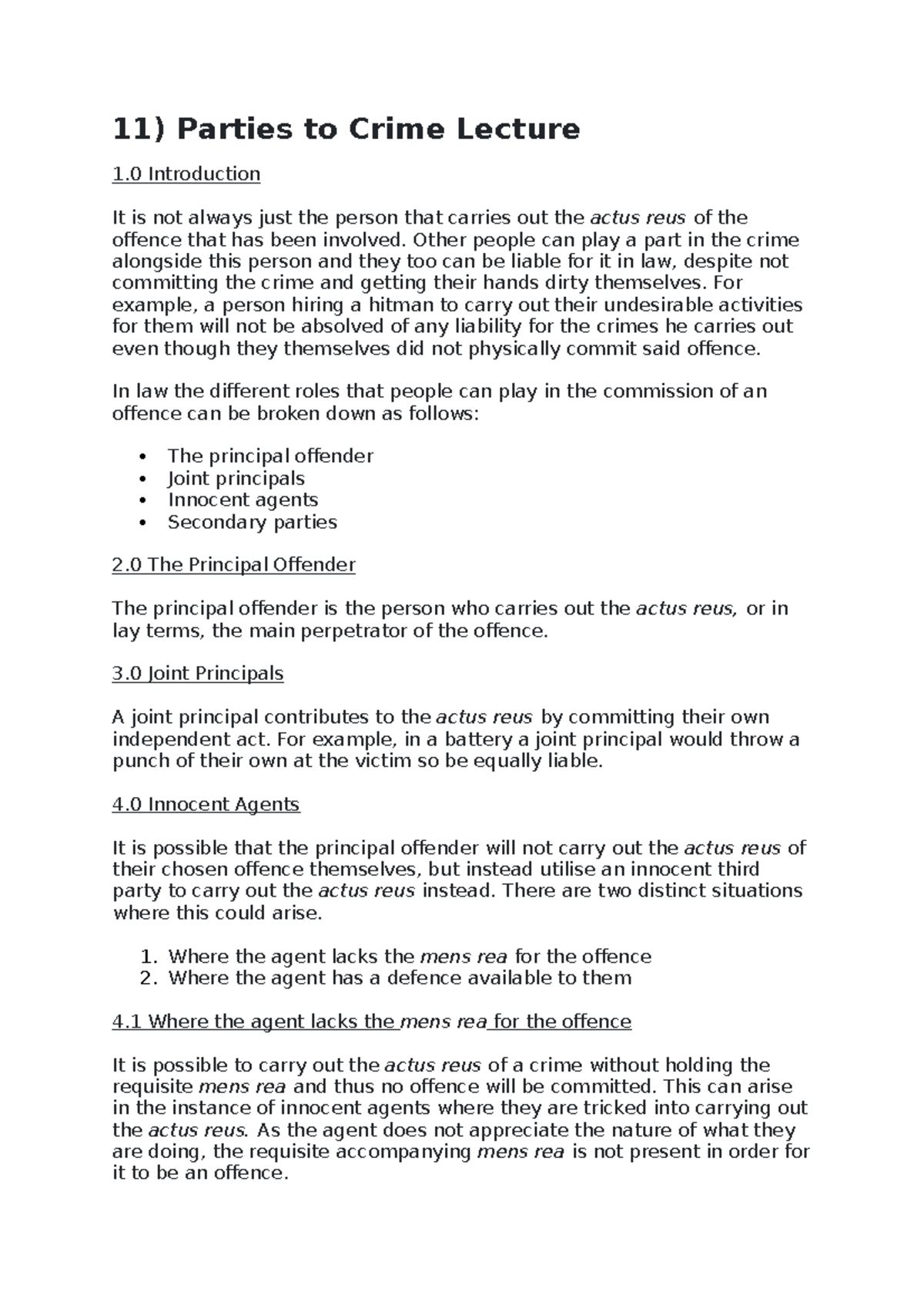 11) Parties to Crime Lecture - 11) Parties to Crime Lecture 1 ...