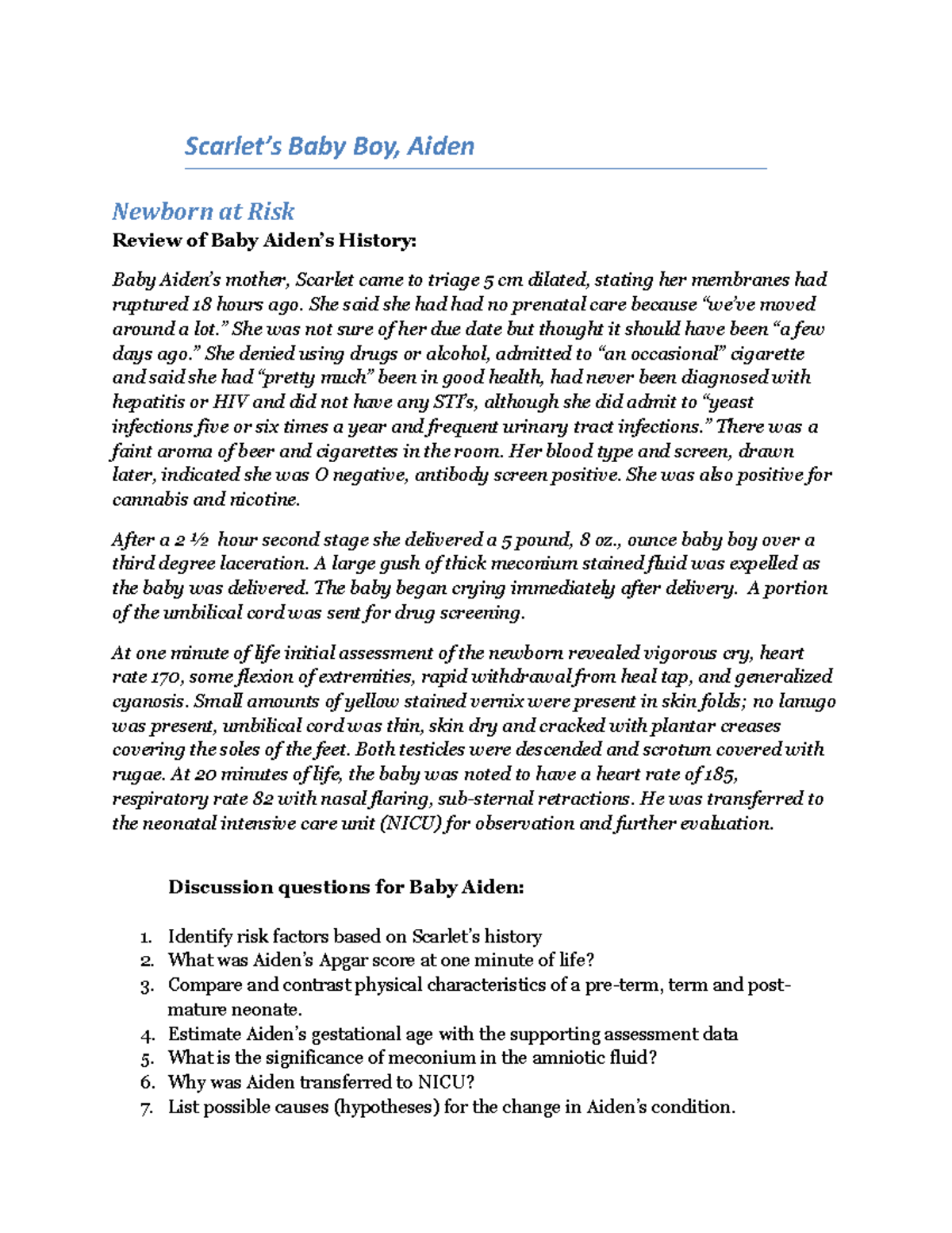 Newborn at Risk Baby Aiden - Scarlet’s Baby Boy, Aiden Newborn at Risk ...