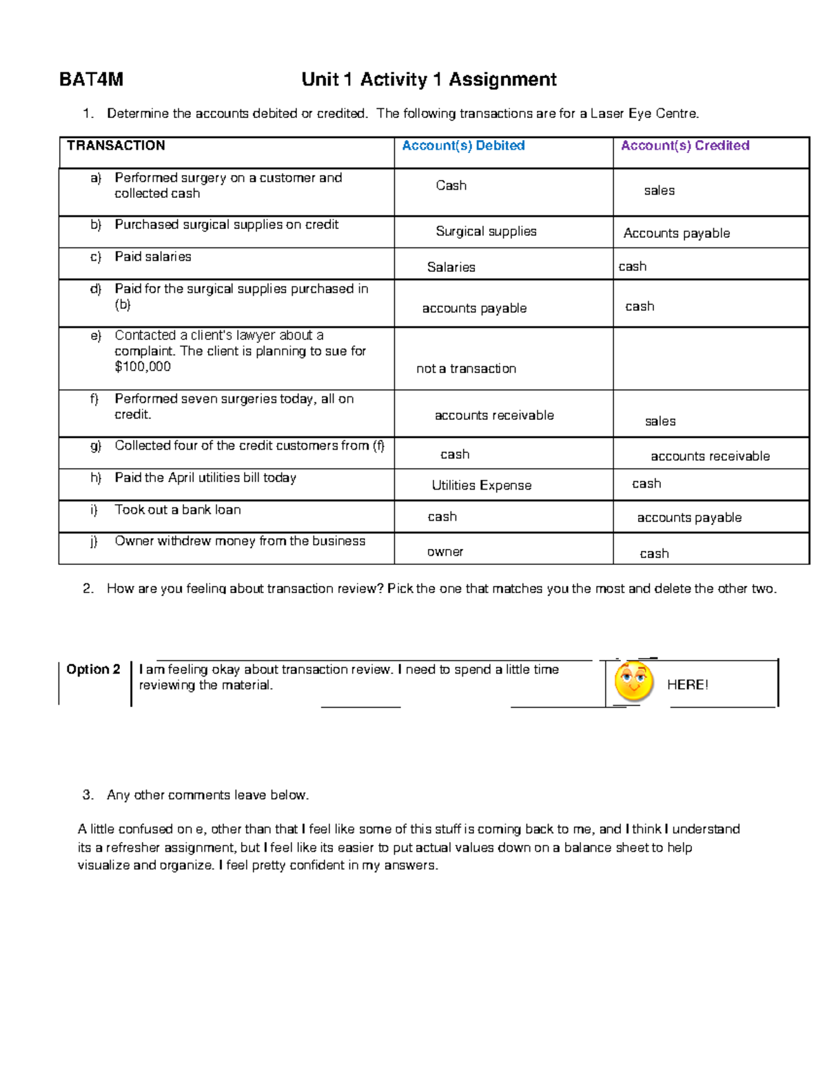 U1A1 Assignment - eeeeeeeeeee - BAT4M Unit 1 Activity 1 Assignment ...