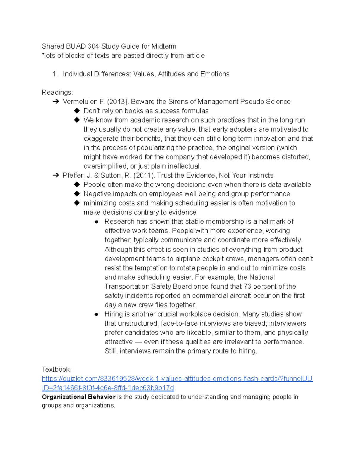 Shared BUAD 304 Study Guide for Midterm - Shared BUAD 304 Study Guide for Midterm *lots of ...