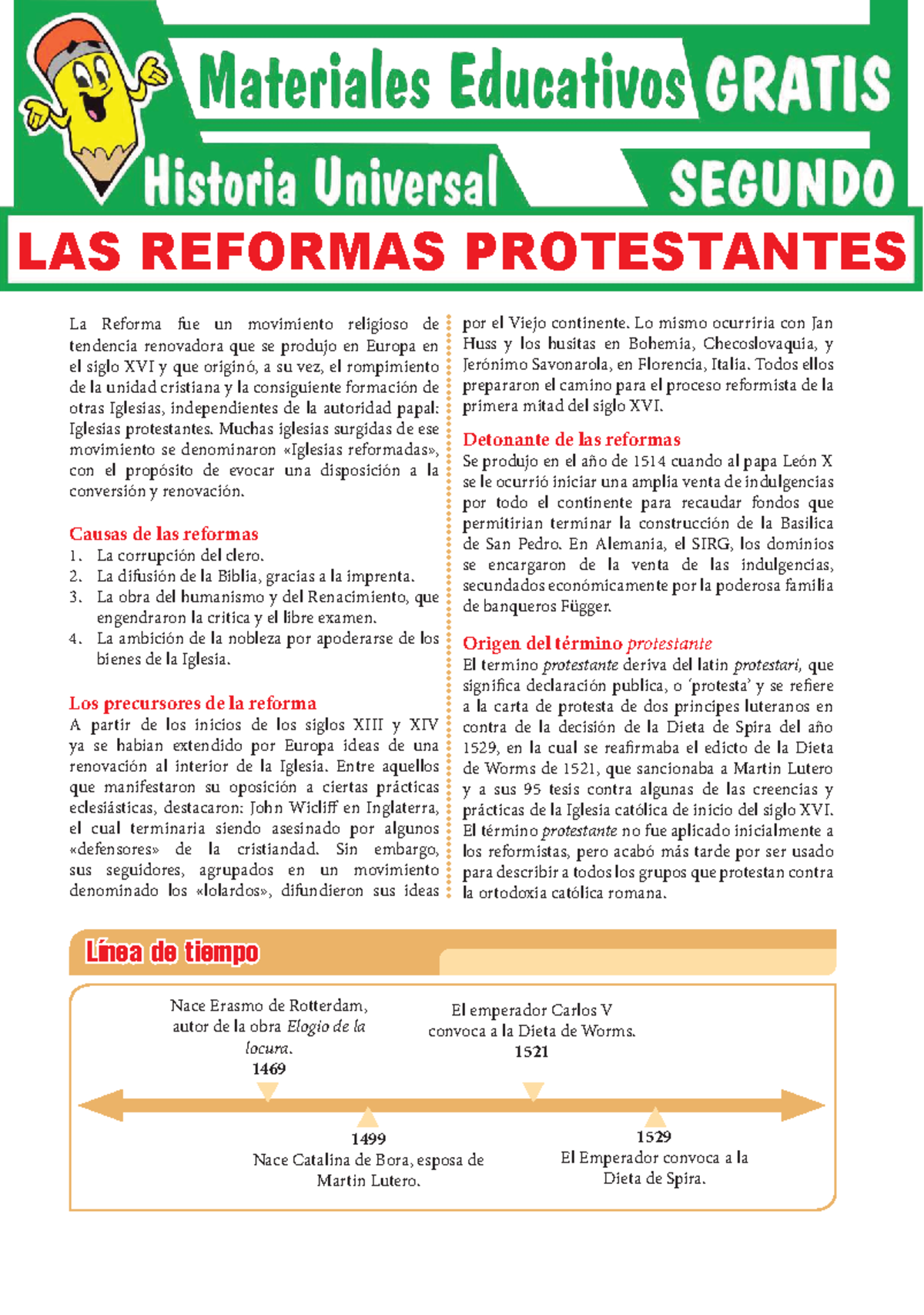 Las Reformas Protestantes para Segundo Grado de Secundaria - La Reforma ...