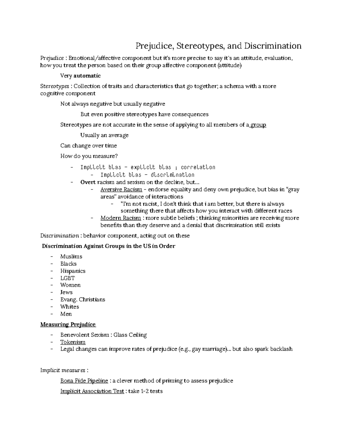 Prejudice, Stereotypes, Discrimination - Prejudice, Stereotypes, and ...