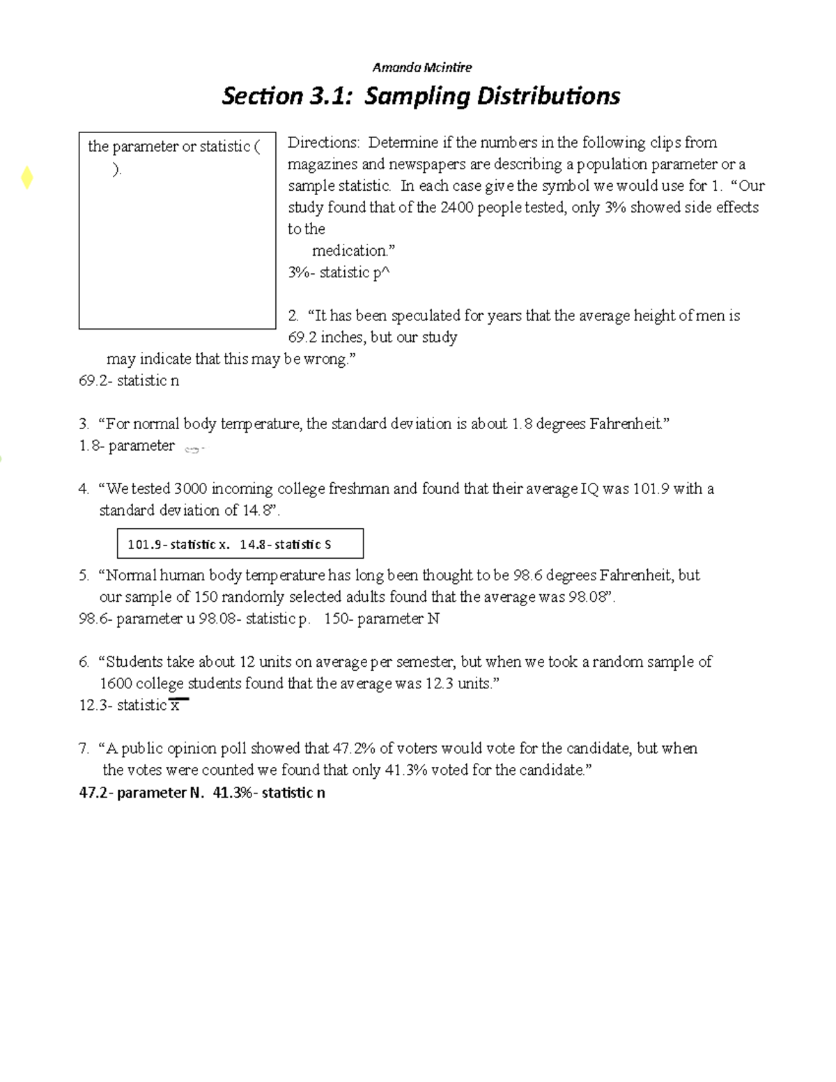 3.1 CW-1- amanda Mcintire - Amanda Mcintire Section 3: Sampling ...