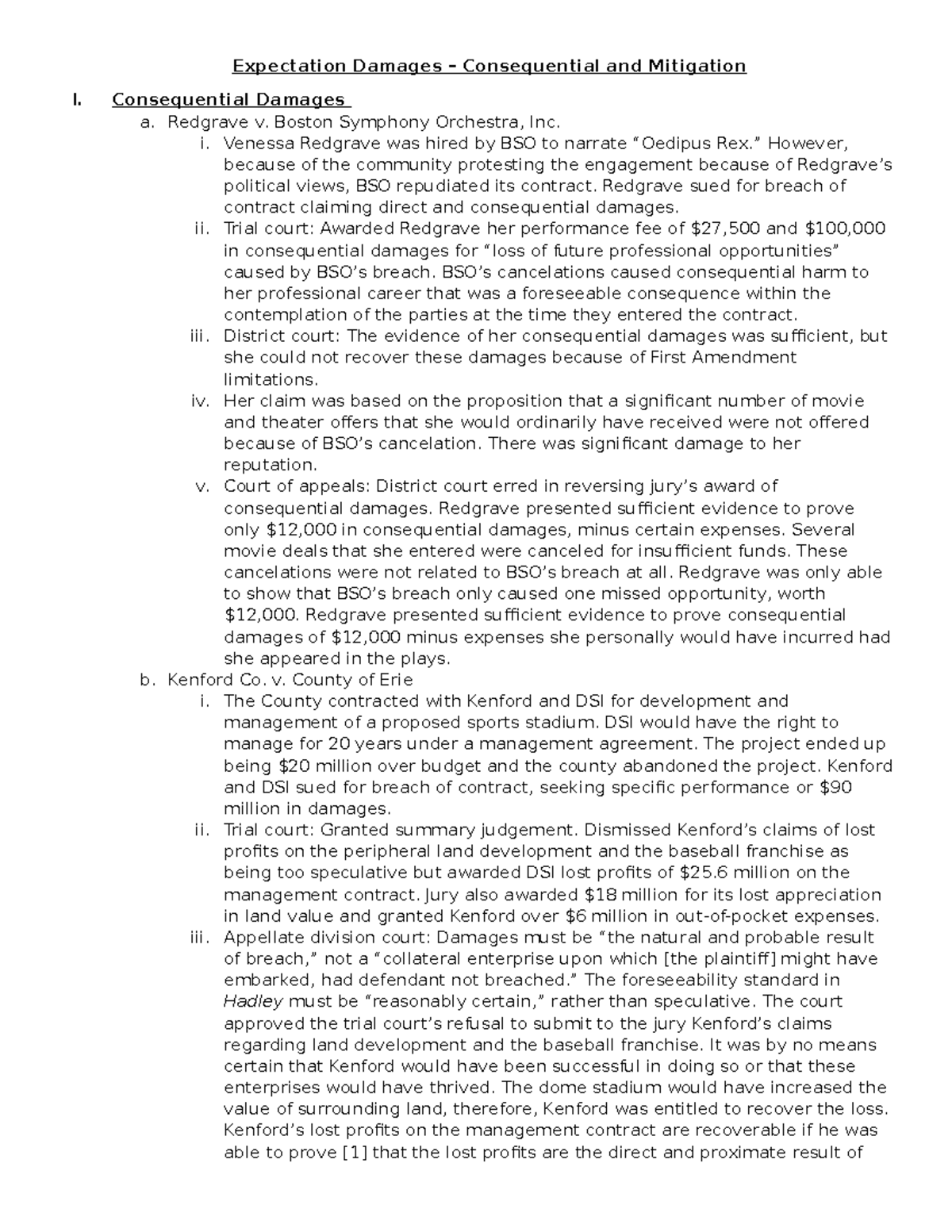 Expectation Damages – Assignment 35 - Expectation Damages ...