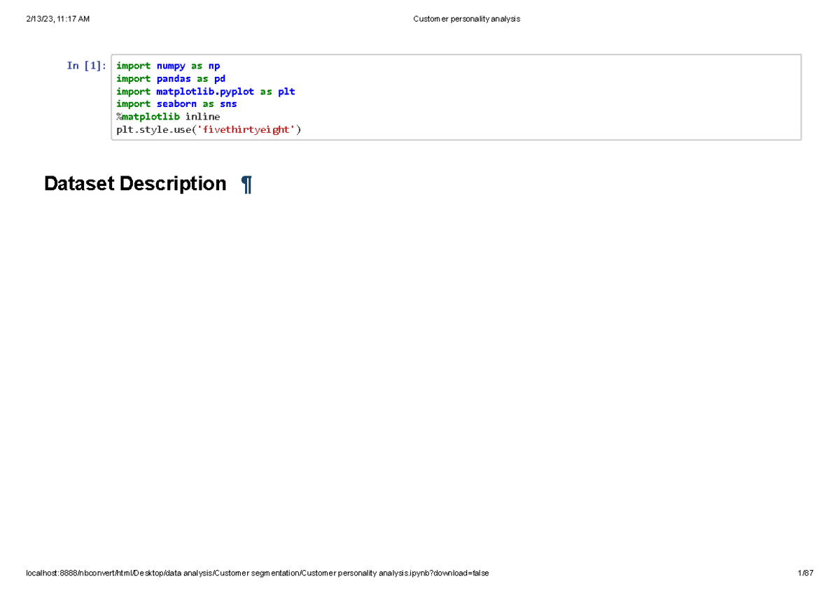 Customer personality analysis - In [1]: import numpy as np import ...