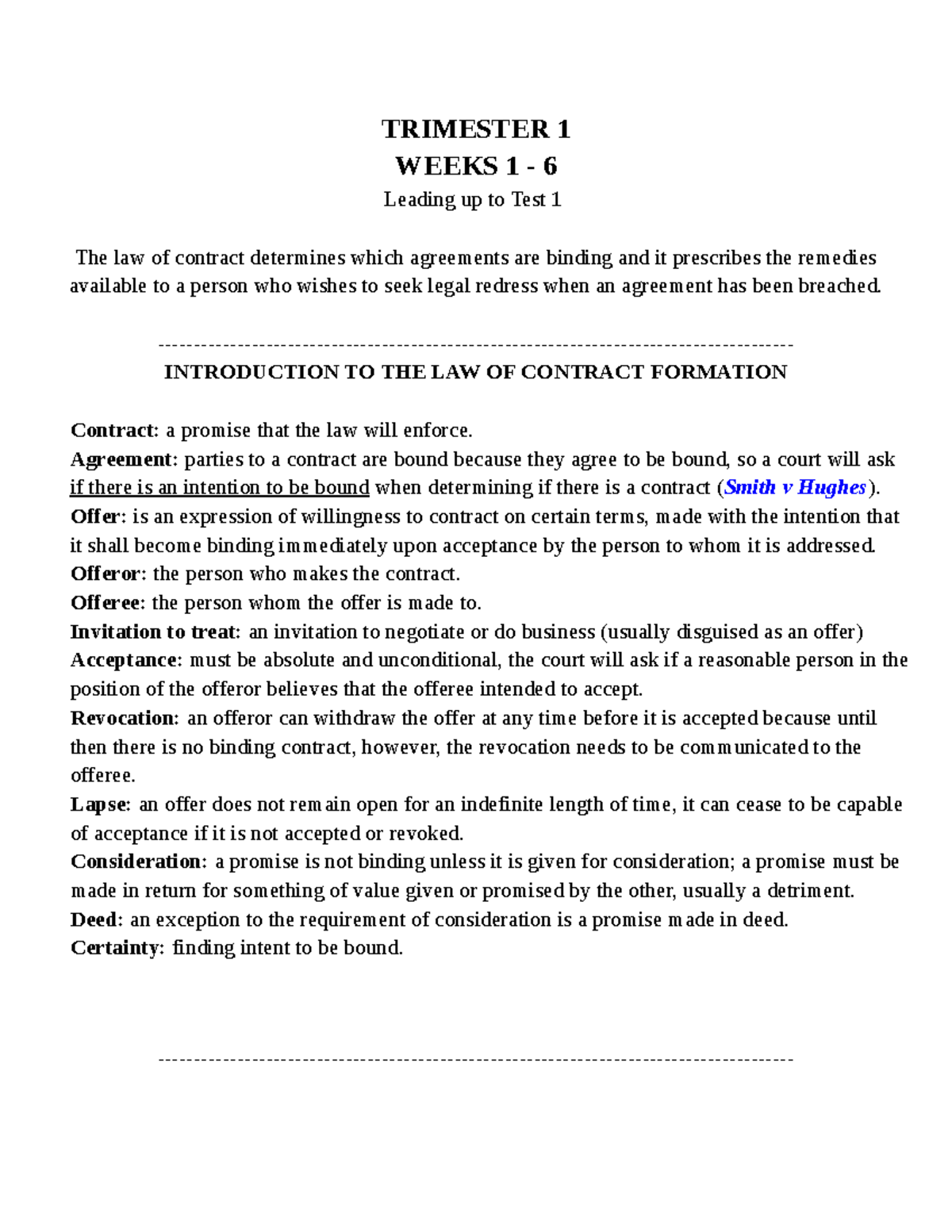 2021 FULL YEAR W DMAC - The Law of Contract - LAWS211 - Victoria - StuDocu